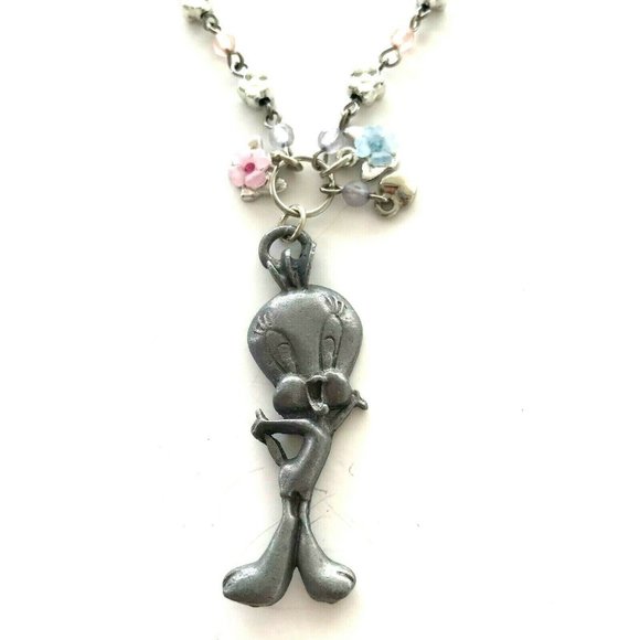 Warner Bros. | Jewelry | Vintage Tweety Bird Pendant Necklace 8 Flower ...